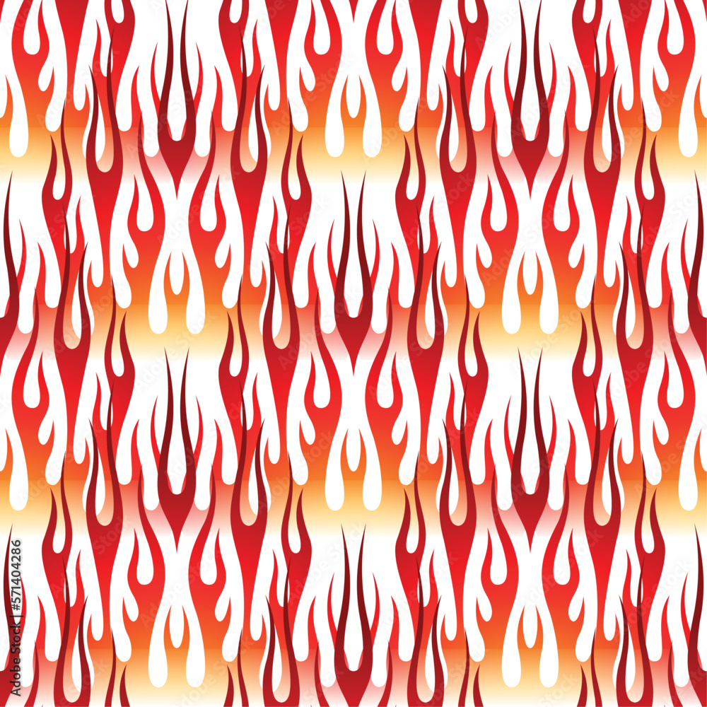 Flames wallpaper design vector image. Repeating fire flame background ...