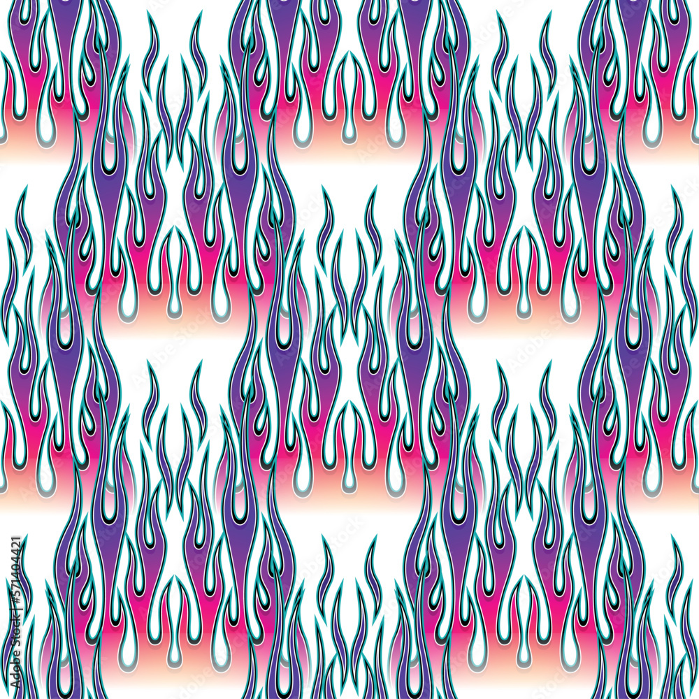 Flames wallpaper design vector image. Repeating fire flame background ...