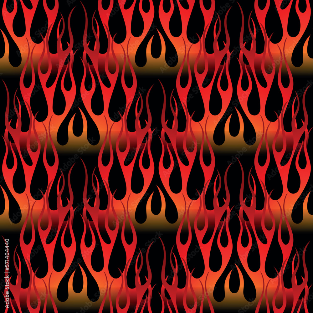 Fire flames seamless pattern vector illustration. Vector fire seamless ...