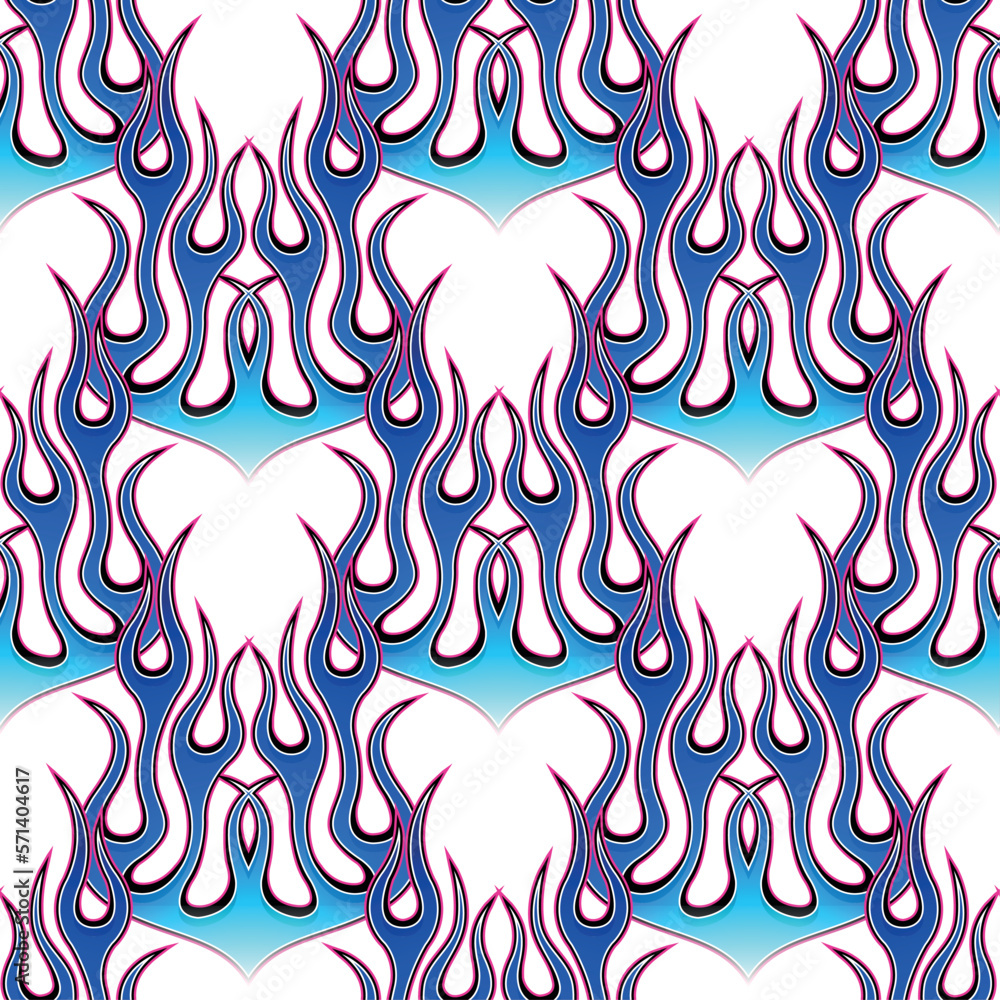 Burning fire flame seamless pattern vector art image. Fire repeating ...