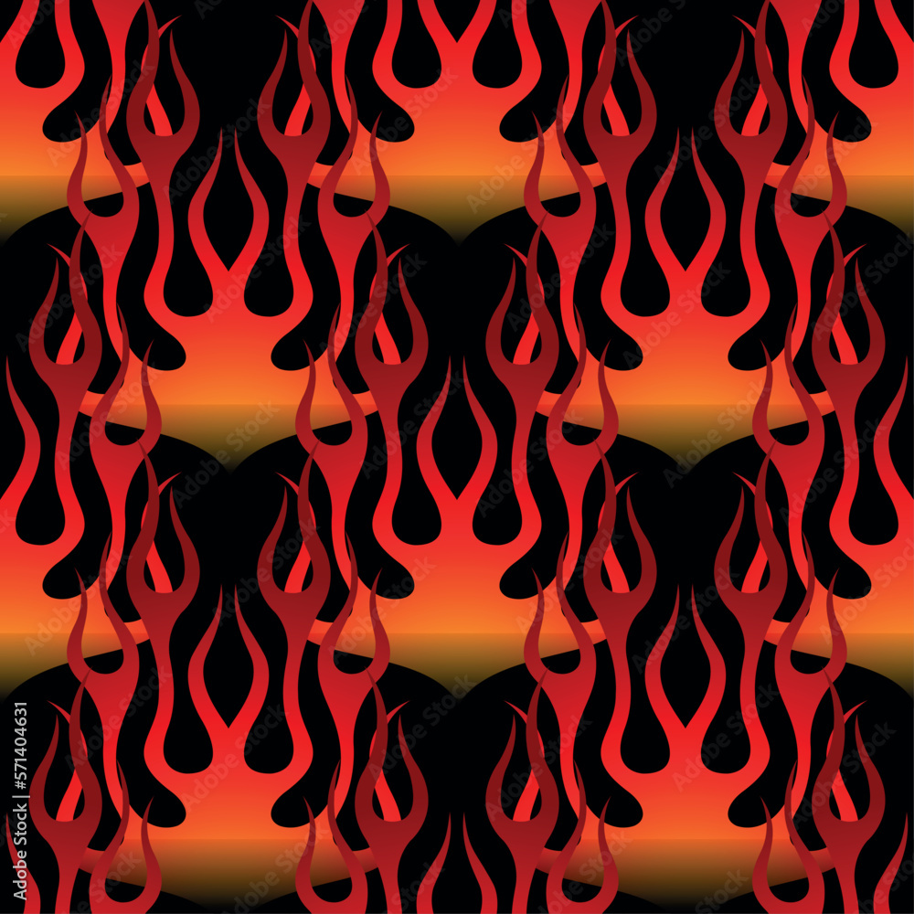 Fire flames seamless pattern vector illustration. Vector fire seamless ...