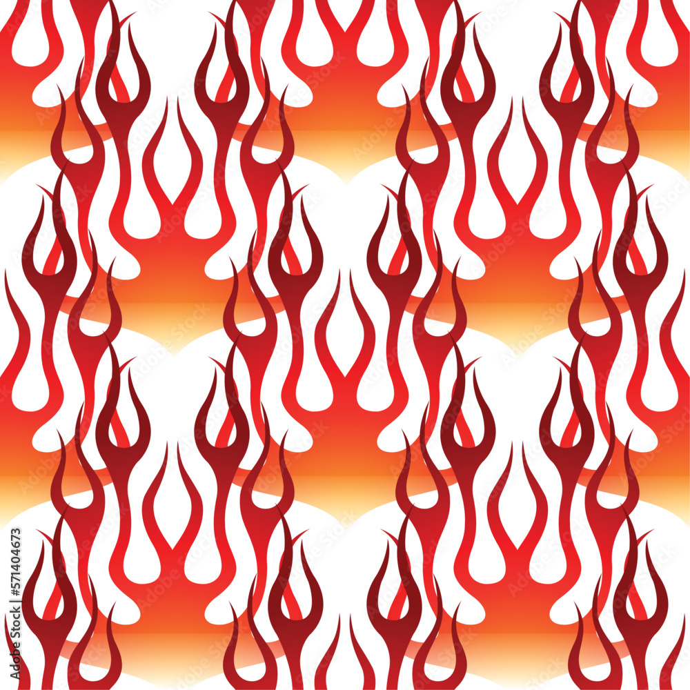 Seamless pattern vector fire flame image. Fire flames repeating tile ...