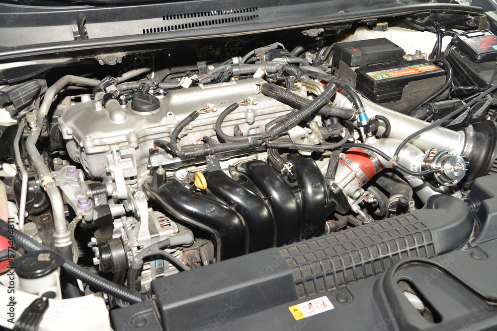 Toyota corolla engine at Manila Auto Salon in Pasay, Philippines Stock ...
