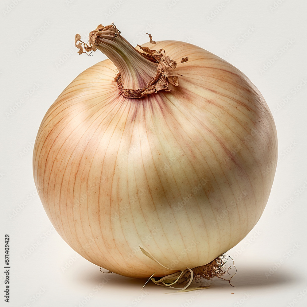 Large onion, bulb consisting of scaly, layered leaves. Allium cepa. 3D ...