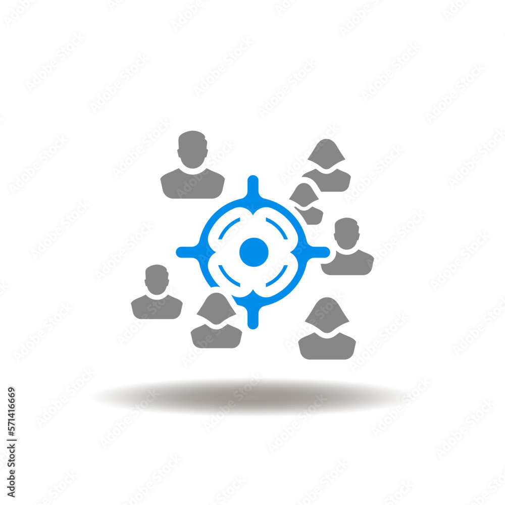 Vector illustration of aim and people. Icon of customer retention ...