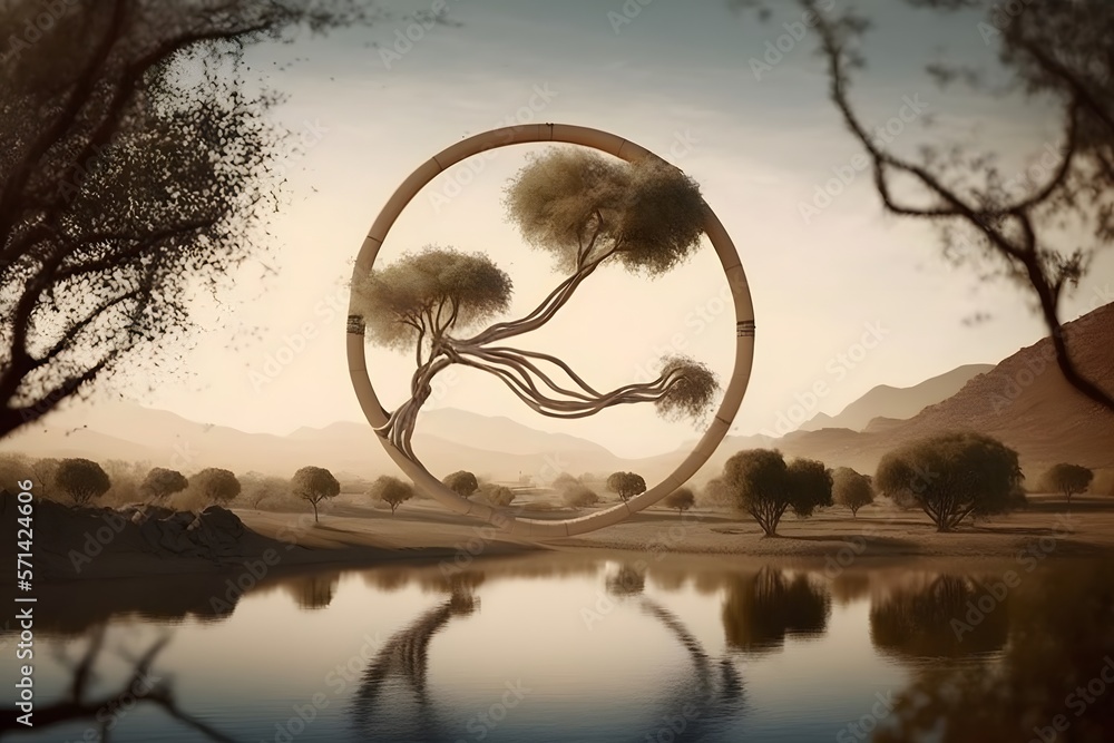 aerial acrobatic tree created using AI Generative Technology Stock ...
