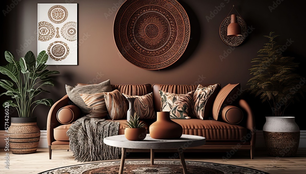 4K resolution or higher, Interior design of living room interior ...