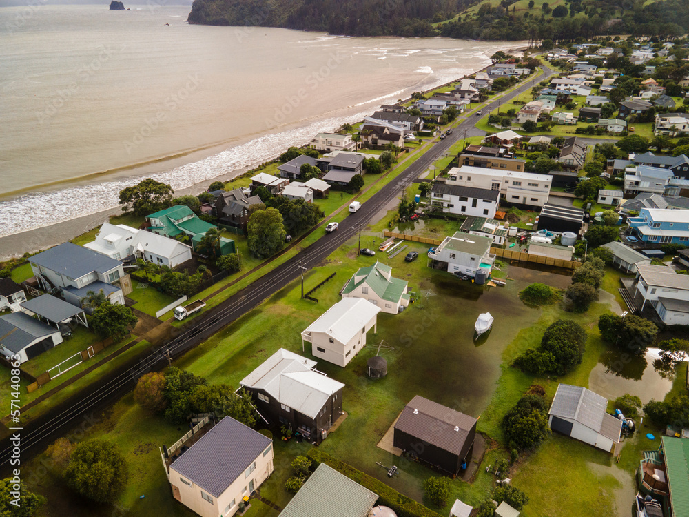 Flooding along the Coromandel Peninsula, New Zealand after Cyclone ...