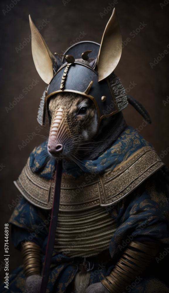 Majestic Animal Aardvark Shogun in Samurai Armor: A Depiction of ...