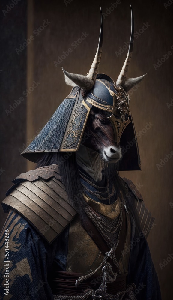 Majestic Animal Oryx Shogun in Samurai Armor: A Depiction of Japanese ...
