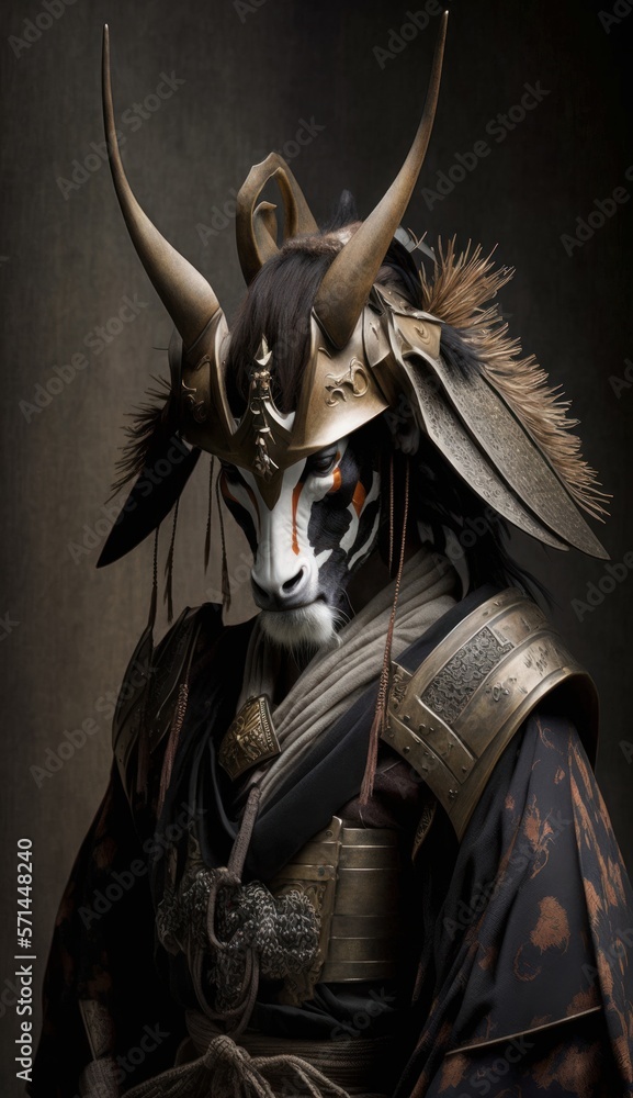 Majestic Animal Oryx Shogun in Samurai Armor: A Depiction of Japanese ...