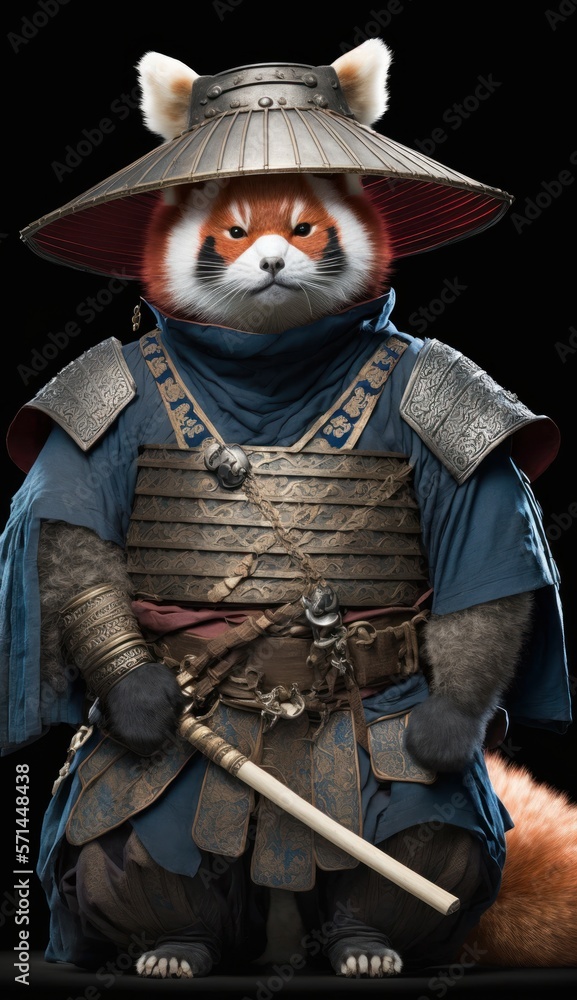 Majestic Animal Panda Shogun in Samurai Armor: A Depiction of Japanese ...