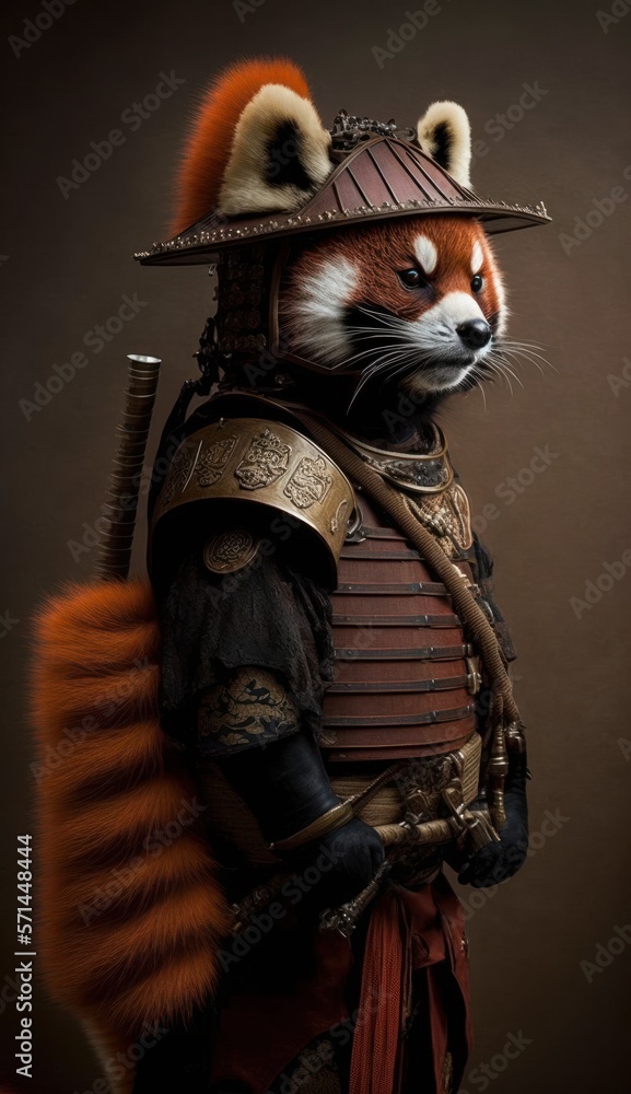 Majestic Animal Panda Shogun in Samurai Armor: A Depiction of Japanese ...