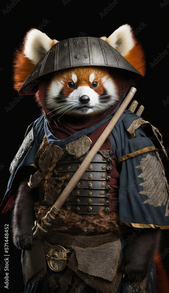Majestic Animal Panda Shogun in Samurai Armor: A Depiction of Japanese ...