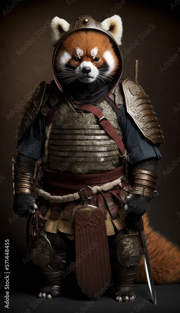 Majestic Animal Panda Shogun in Samurai Armor: A Depiction of Japanese ...