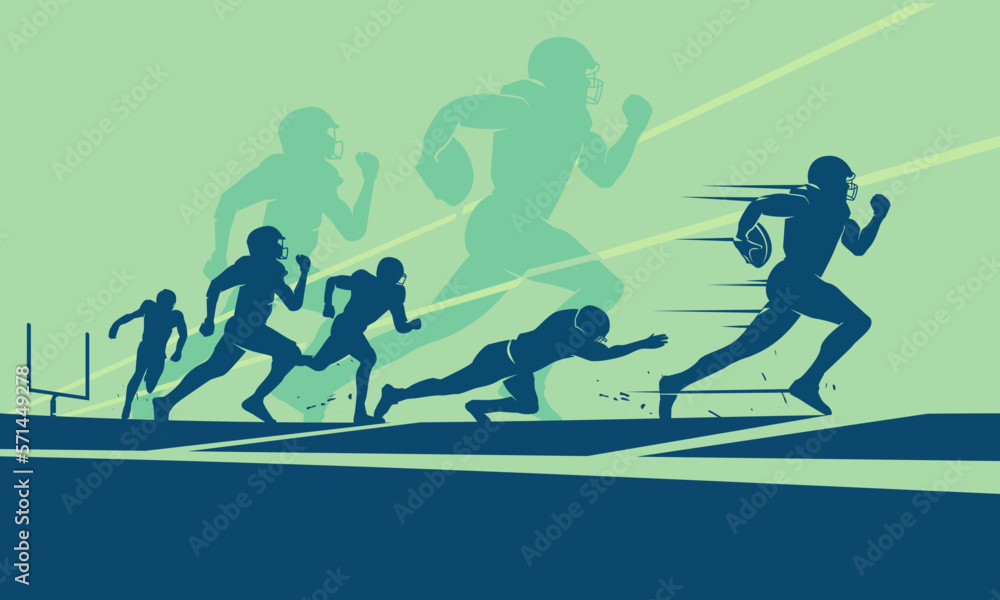 Premium editable vector file of american football running chasing ...