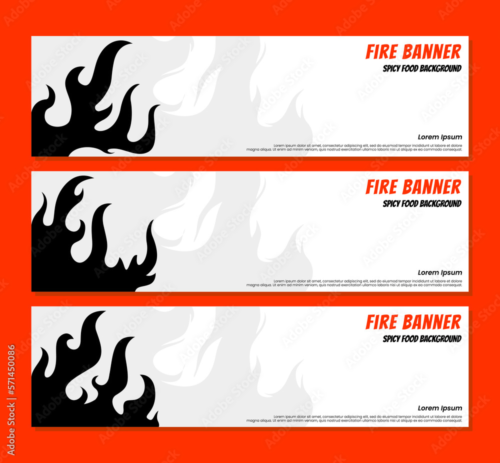 set of fire flame banner. Background with a burning flame. burning fire ...