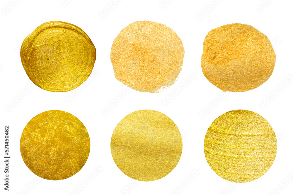 Set of watercolor gold circle hand paint background Stock Illustration ...