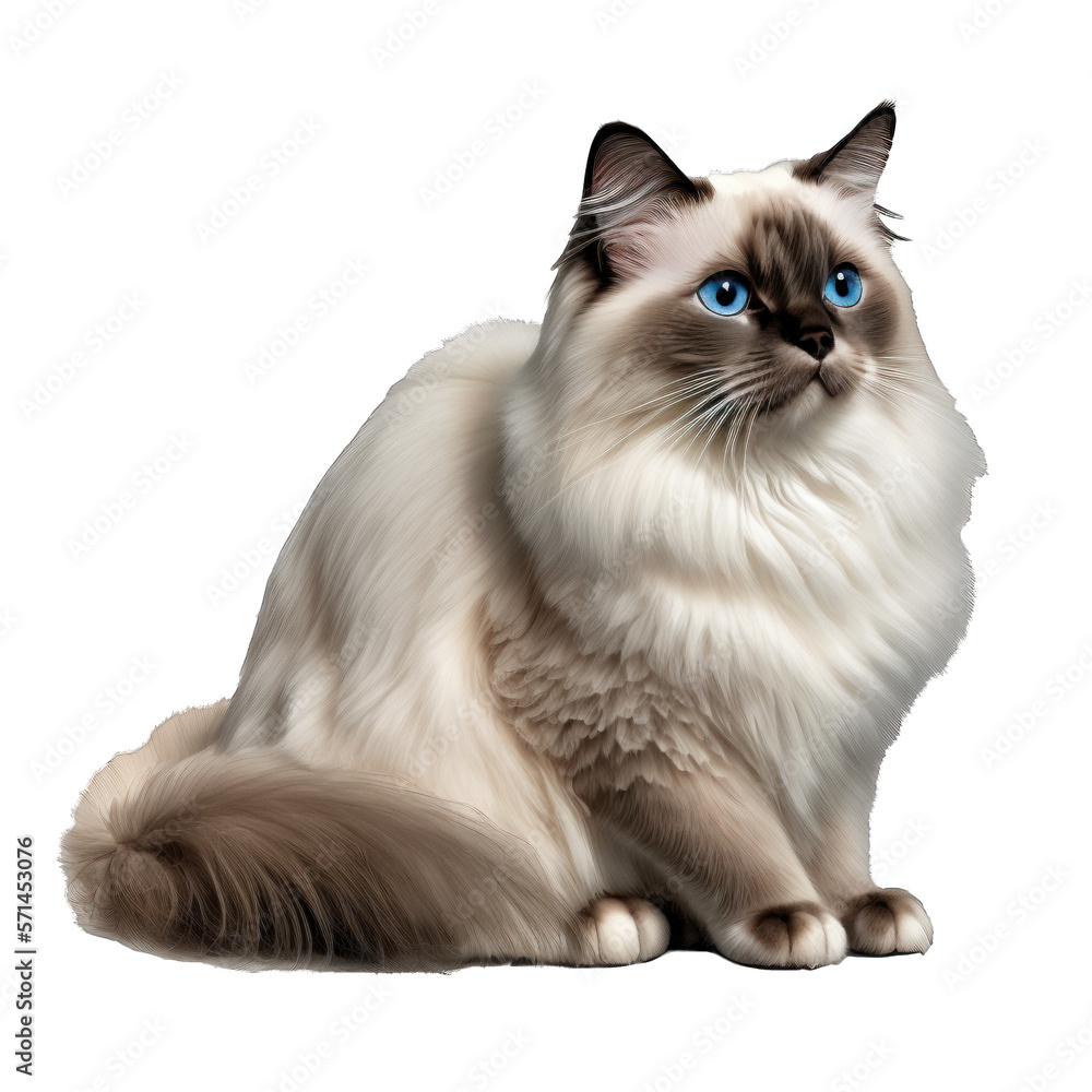 Animal Birman cat Design Elements Isolated Transparent Background ...