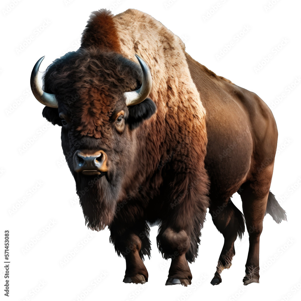 Animal Bison Design Elements Isolated Transparent Background: Graphic ...