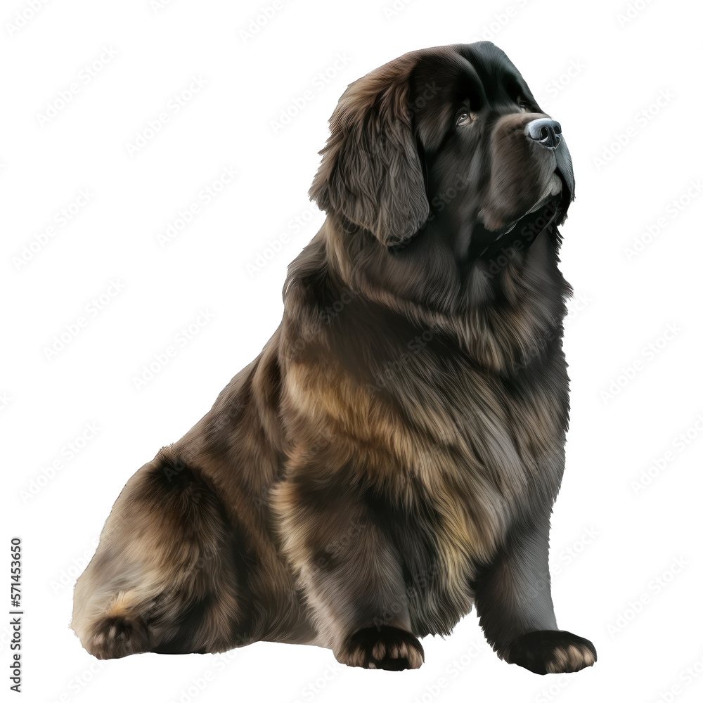 Animal Newfoundland dog Design Elements Isolated Transparent Background ...