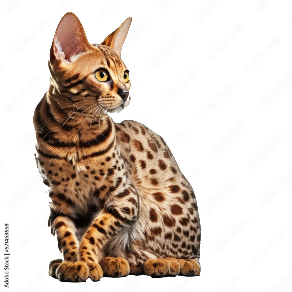 Animal Ocicat cat Design Elements Isolated Transparent Background ...