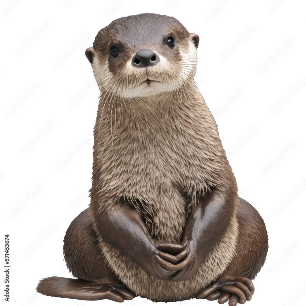 Animal Otter Design Elements Isolated Transparent Background: Graphic ...