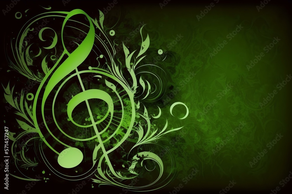 abstract green music background (AI Generated) Stock Illustration ... abstract green music background (AI Generated) Stock Illustration ...
