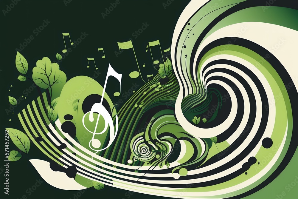 abstract green music background (AI Generated) Stock Illustration ... abstract green music background (AI Generated) Stock Illustration ...