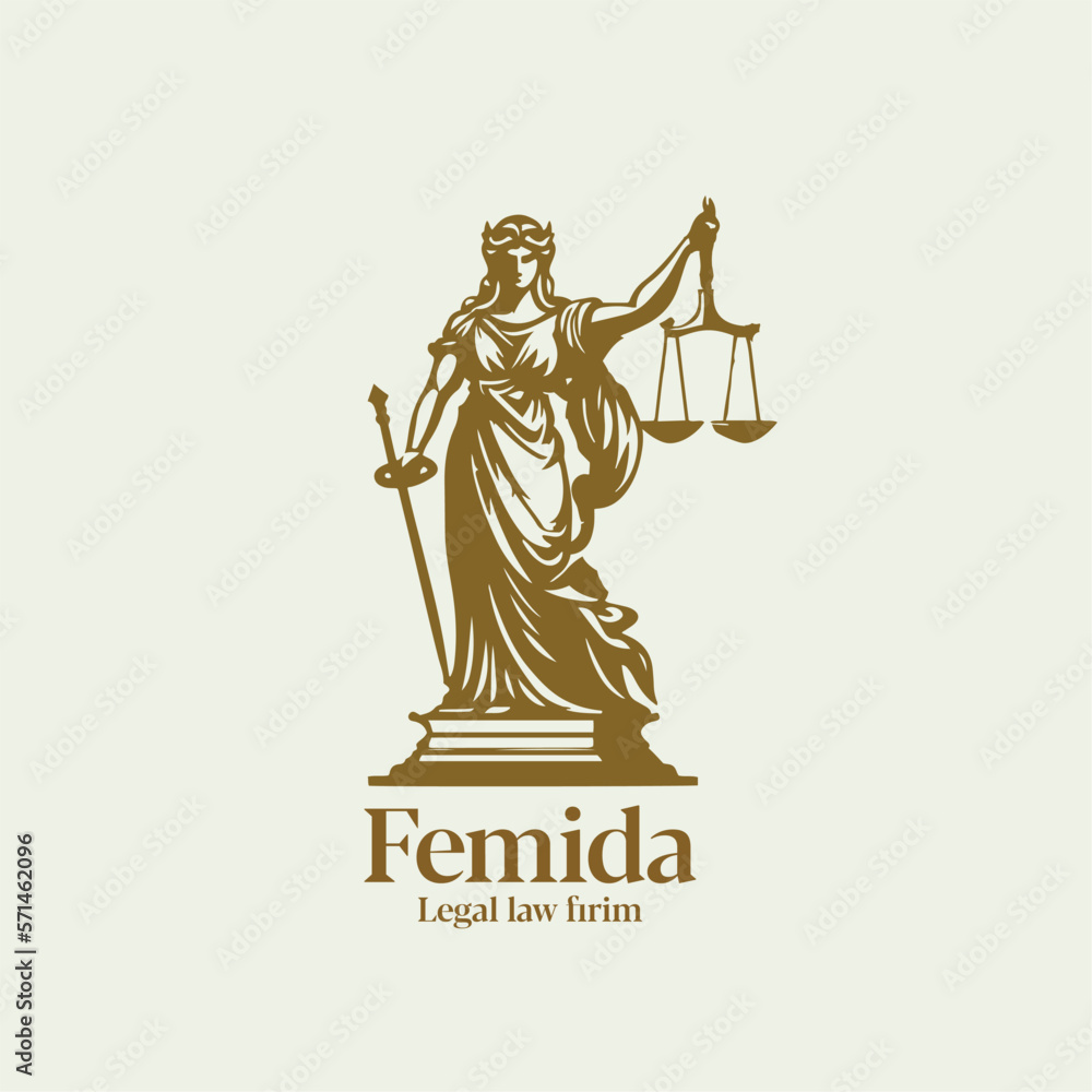 Law Firm Lady Justice Femida Logo Design, Themis goddess sculpture ...