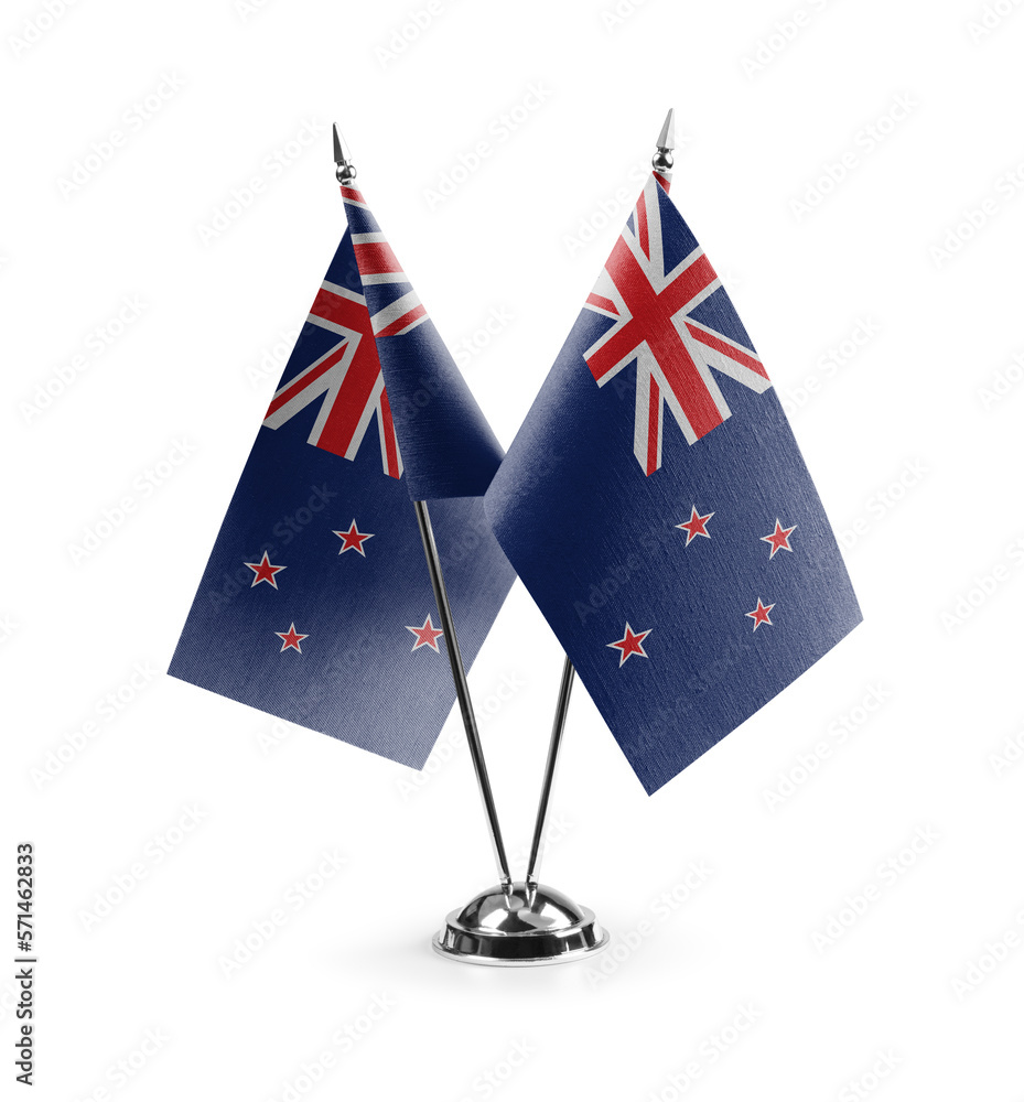 Small national flags of the New Zealand on a white background Stock ...