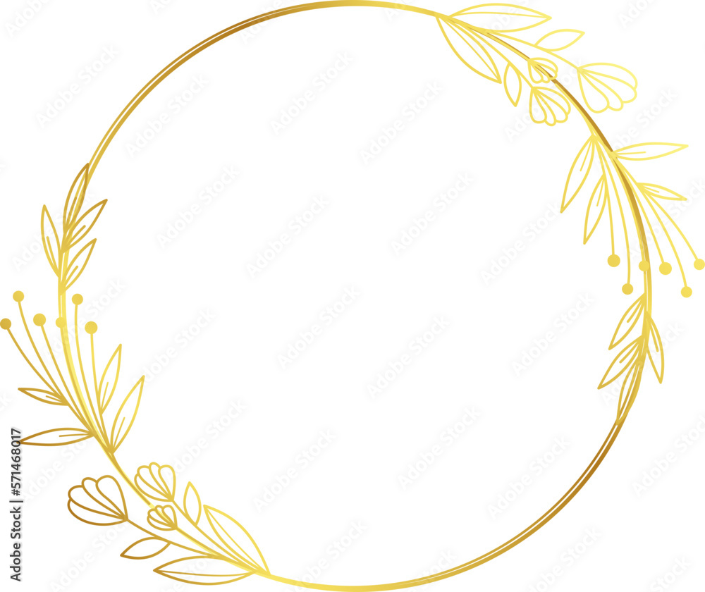 Luxury gold leaf frame border floral ornament for background, wedding ...