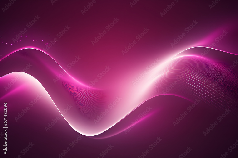 Abstract pink wave flow with dark background, wallpaper, illustration ...