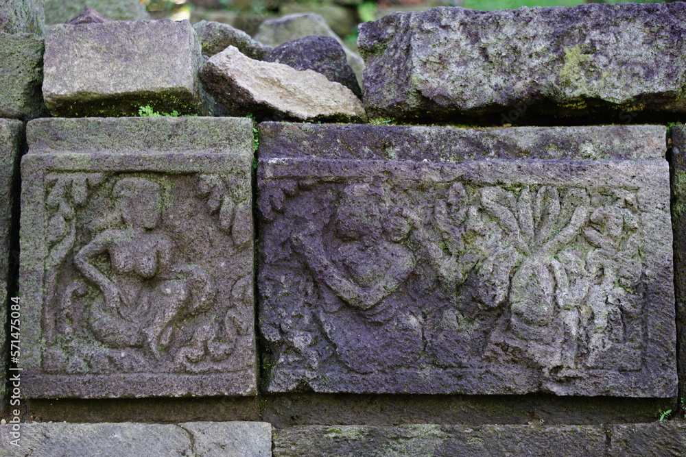 The carved stone on gambar wetan temple. The Gambar Wetan Temple was ...