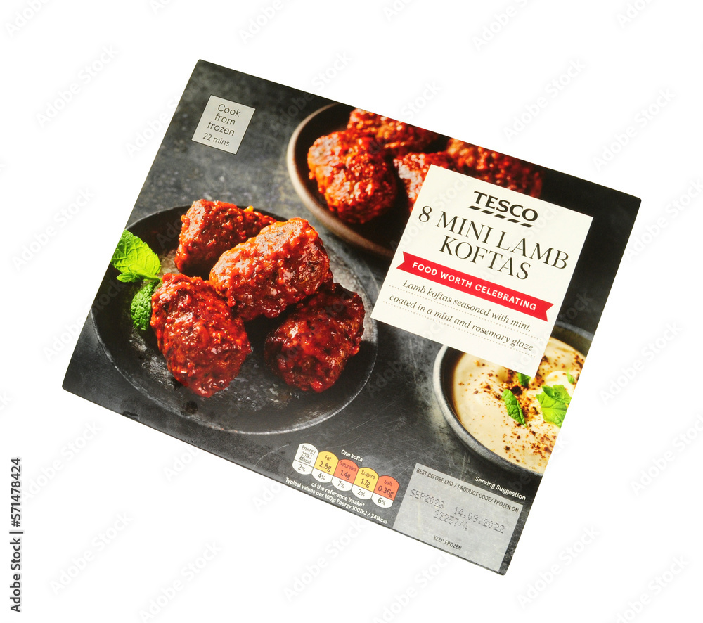 Tesco frozen mini lamb koftas seasoned with mint and coated in a mint ...