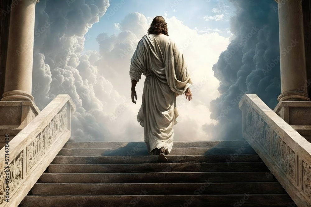 Jesus Christ's Heavenly Trek Through the Gates Generative AI Stock ...