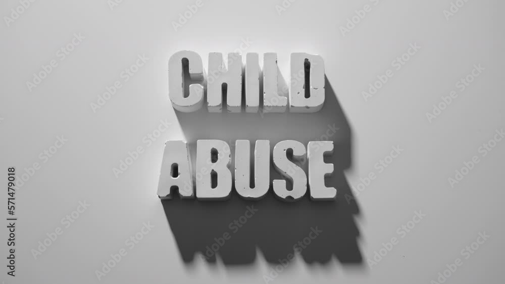 Stockvideo the words CHILD ABUSE appearing letter by letter on white ...
