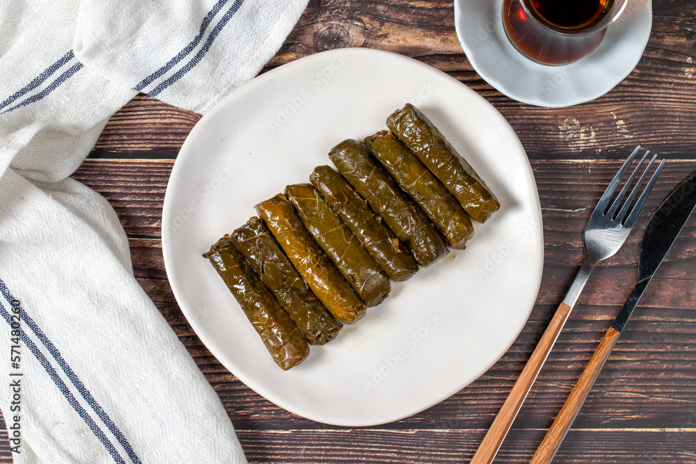 Delicious stuffing (yaprak sarma). Traditional food Turkish delicacies ...