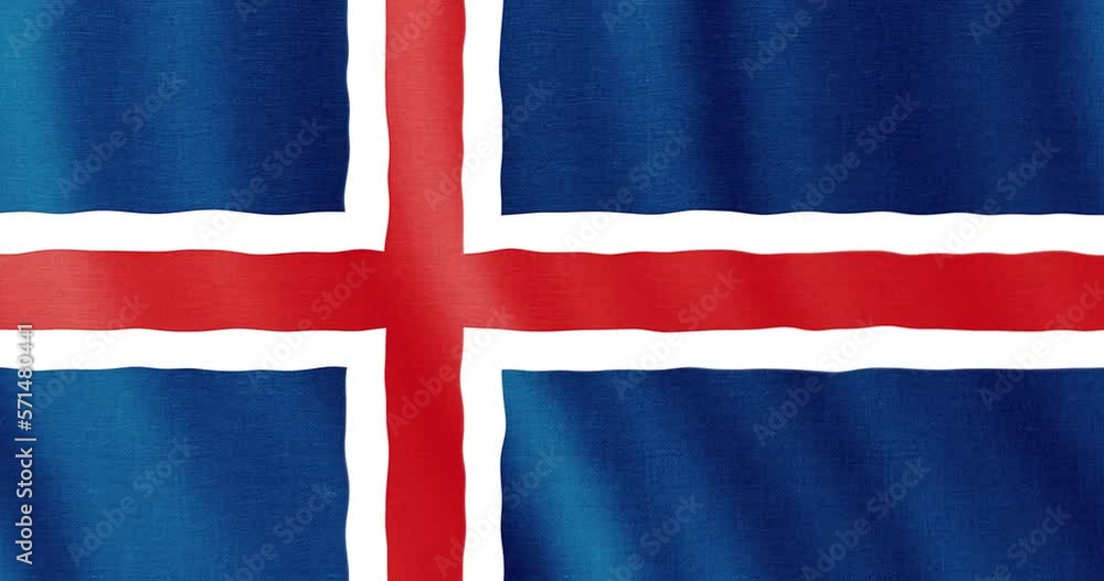 4k seamless loop animation with the flag of Iceland. Icelandic flag ...