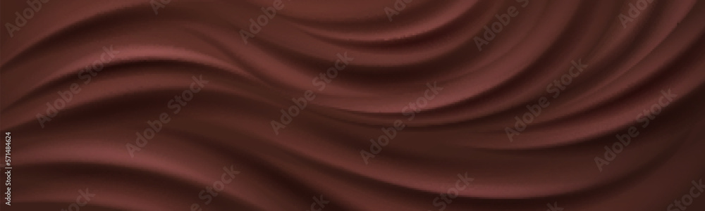 Realistic frozen chocolate texture background with swirl. Horizontal ...