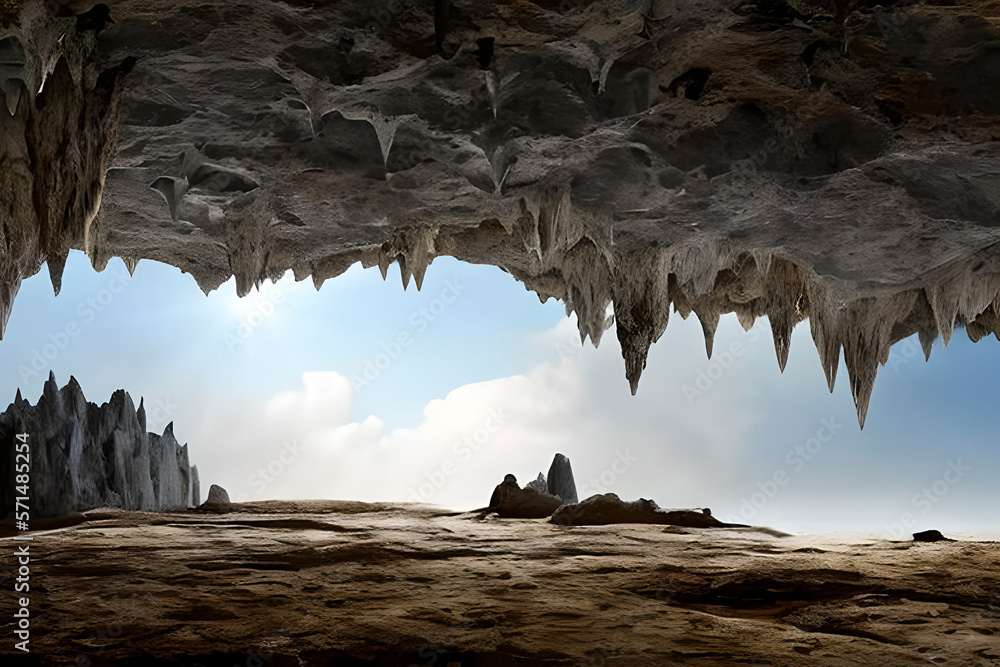 AI generated image of the inside of a cave Stock Illustration | Adobe Stock