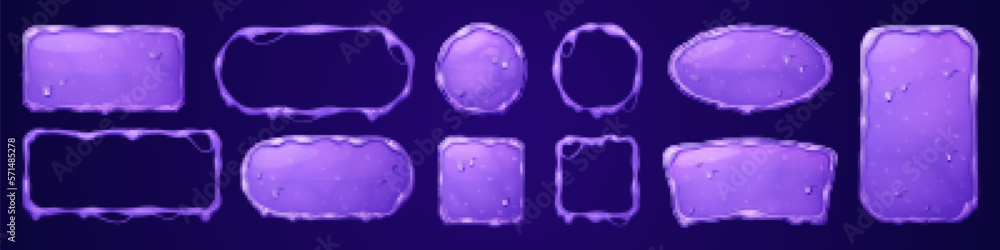 Vetor de Slime name plate kit for game ui. Purple phlegm texture square ...