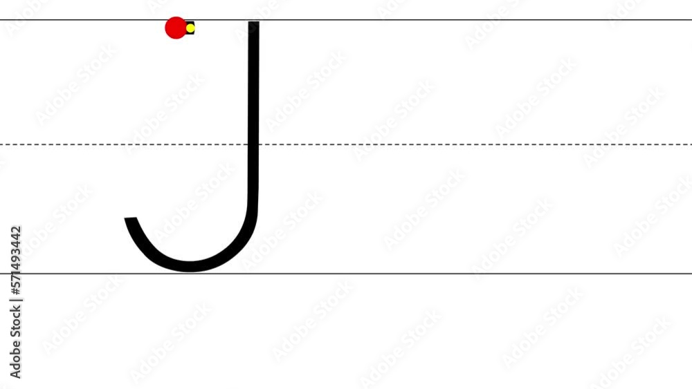How to write uppercase and lowercase letter J. Animated tutorial for ...