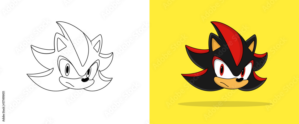 Shadow the Hedgehog, friend of sonic the hedgehog ,vector illustration ...
