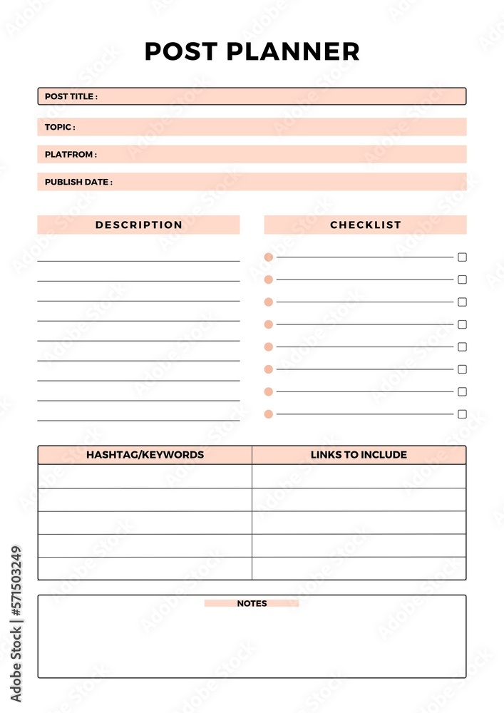 Minimalist planner pages templates. Printable Life & Business Planner ...