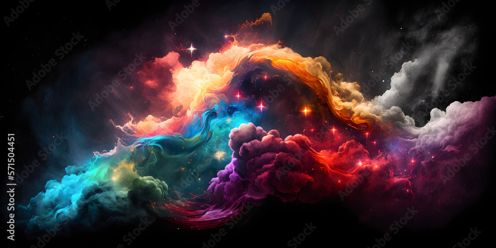 Ilustrace „Vivid Nebula Design with Swirling Gas and Dust Clouds for an ...