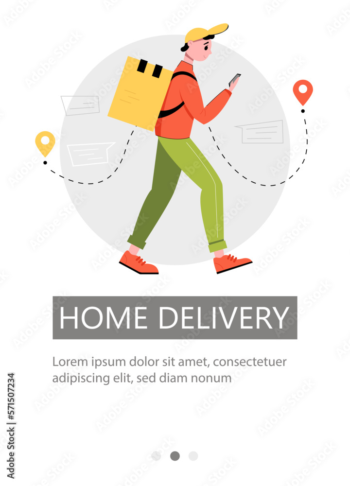 Flyer design for home delivery. Vector illustration for poster, banner ...