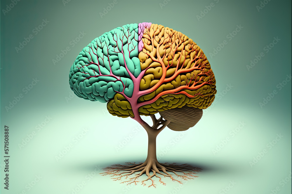 brain shaping tree, symbolizing emotional intelligence . Generative AI ...