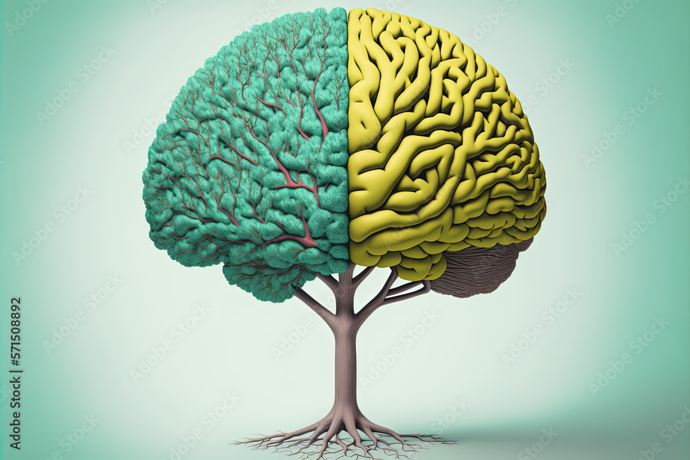 brain shaping tree, symbolizing emotional intelligence . Generative AI ...