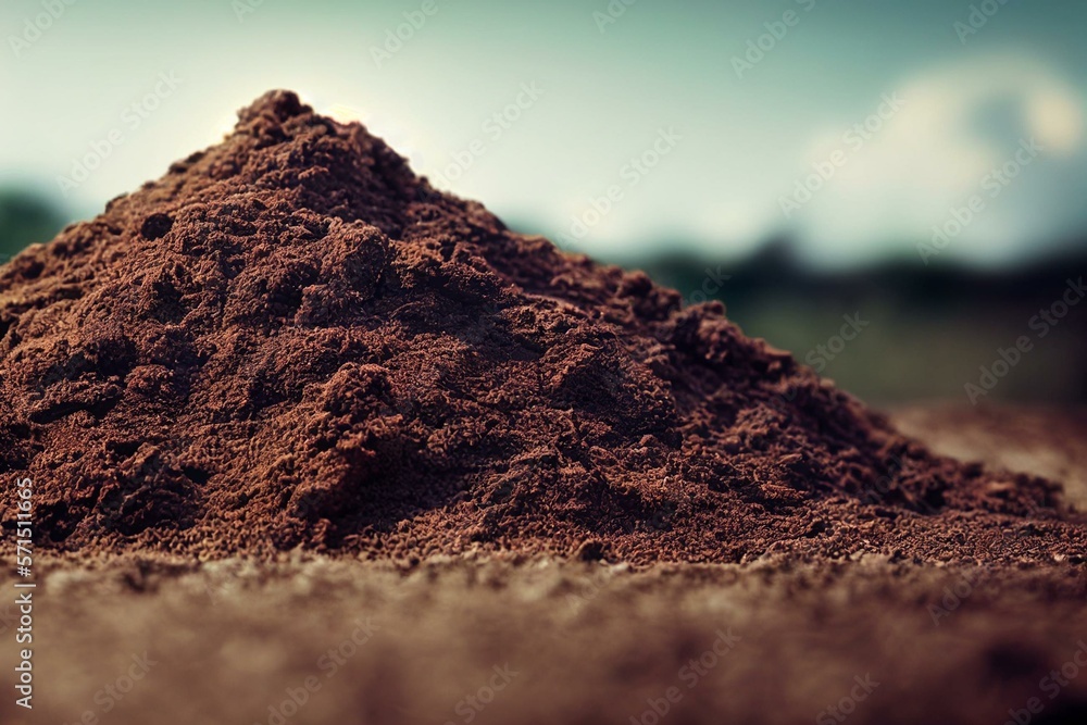 Pile of soil isolated on pure white background with ground suitable for ...